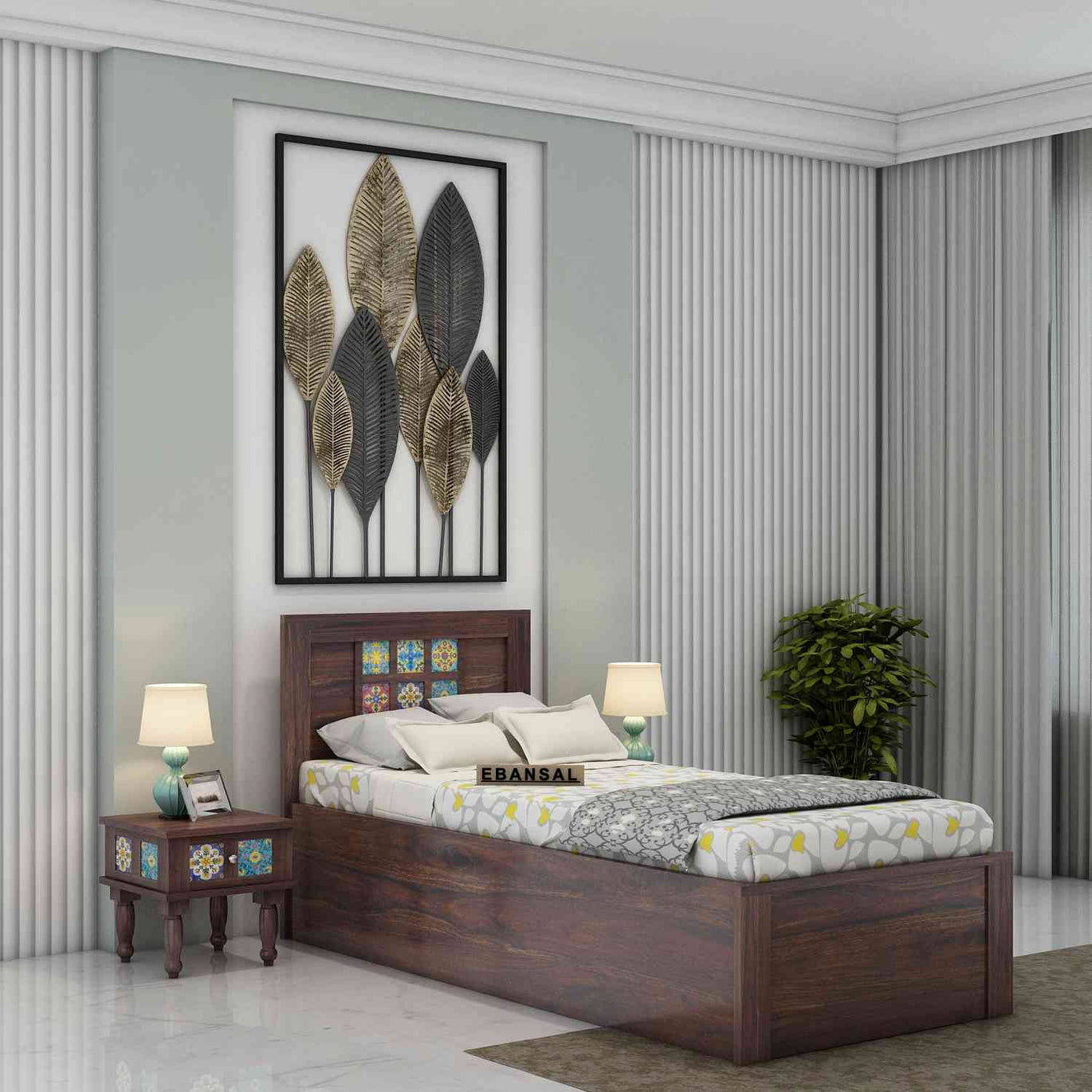 single bed design with box